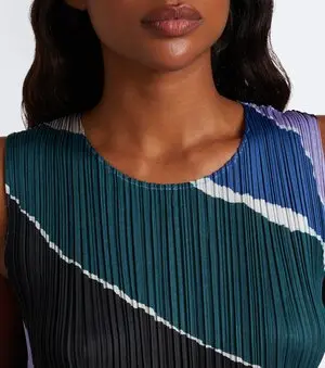 Issey Miyake Surprise! Pleated Printed Midi Dress