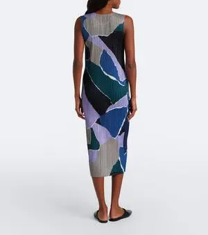 Issey Miyake Surprise! Pleated Printed Midi Dress