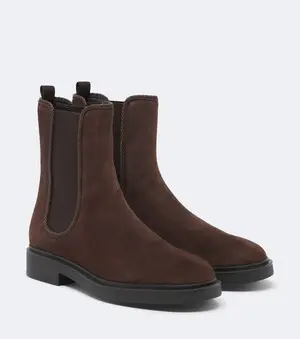 AQUAZZURA Gaspard Suede Chelsea Boots - Brown