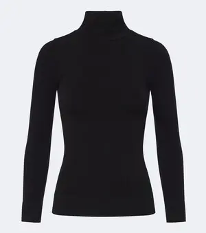 TOTEME Jersey Turtleneck Top - Black