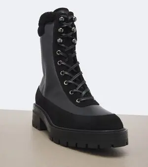 AQUAZZURA Very Cortina Leather Lace-up Boots