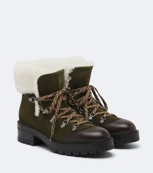 AQUAZZURA Val Disere Suede Lace-up Boots