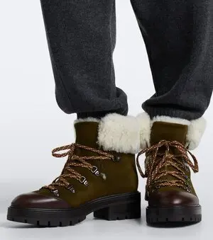 AQUAZZURA Val Disere Suede Lace-up Boots