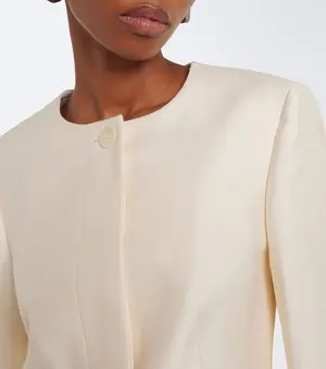 JOSEPH Myra Cotton, Linen, And Silk-blend Blazer - White