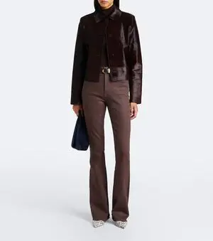 Veronica Beard Beverly Coated Flared Jeans