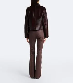 Veronica Beard Beverly Coated Flared Jeans