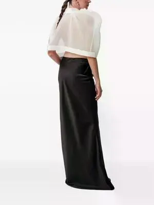 CONCEPTO Fade Bow-detail Puff-sleeve Sheer Cape