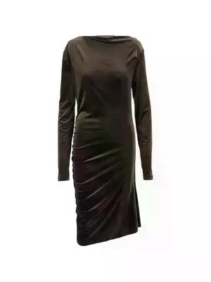 DON'T @ ME Ruched Long-sleeve Midi Dress