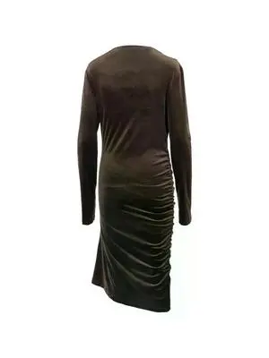 DON'T @ ME Ruched Long-sleeve Midi Dress
