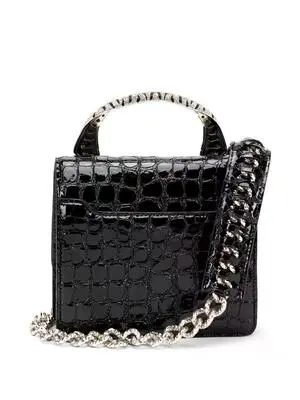 Roberto Cavalli Croc-effect Tiger-handle Clutch Bag
