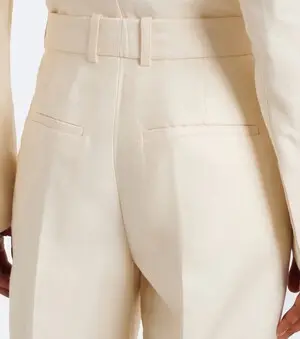 JOSEPH Mitae Cotton, Linen, And Silk-blend Wide-leg Pants
