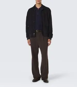 Kiton Wool Polo Sweater - Blue