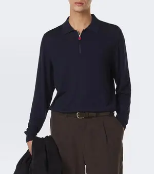 Kiton Wool Polo Sweater - Blue