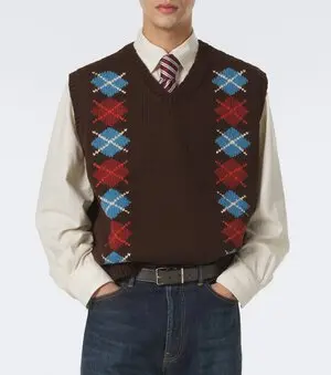 Visvim Diamante Wool And Cashmere Sweater Vest - Brown