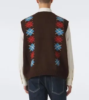 Visvim Diamante Wool And Cashmere Sweater Vest - Brown