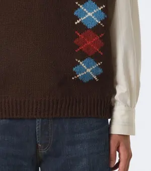 Visvim Diamante Wool And Cashmere Sweater Vest - Brown