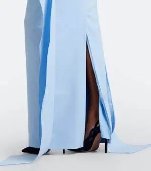 Safiyaa Zetta Draped Off-shoulder Crêpe Gown