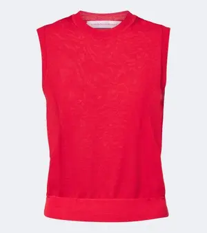 Carolina Herrera Wool And Silk-blend Top - Red
