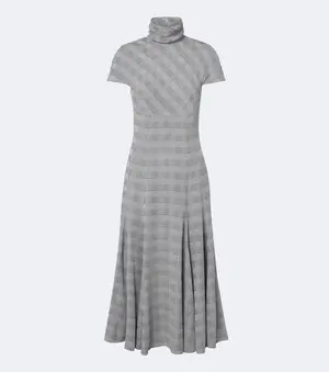EMILIA WICKSTEAD Thea Prince Of Wales Check Midi Dress - Grey