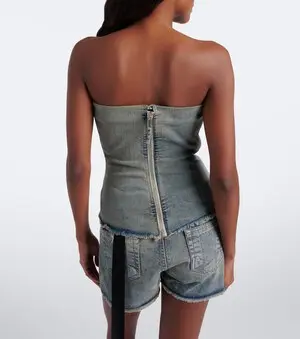 Rick Owens Distressed Denim Tube Top
