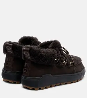 Bogner Chamonix Shearling-trimmed Suede Ankle Boots