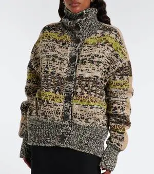 Dries Van Noten Jacquard Wool And Cashmere Cardigan