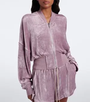 Rick Owens Flight Velvet Jersey Bomber Jacket
