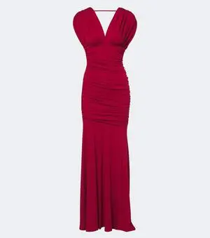 Simkhai Norvelle Draped Open-back Gown - Red