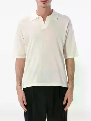 ROBERTO COLLINA Cotton-crepe Polo T-shirt - Neutrals