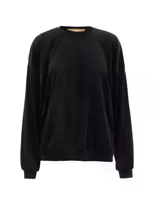 DON'T @ ME Paisley-jacquard Velvet Sweater