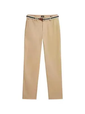 Scotch & Soda Warren Belted Chino Trousers - Neutrals