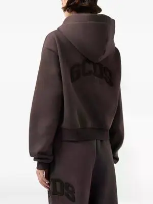 Gcds Logo-embroidered Zip-up Hoodie