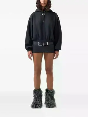 Gcds Logo-patch Drawstring-hood Mini Dress