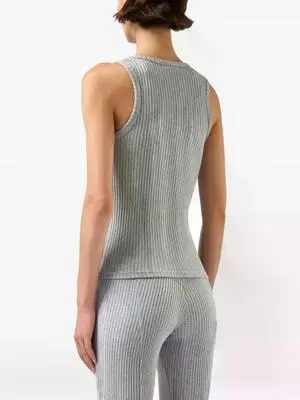 Gcds Logo-embroidered Ribbed-knit Tank Top