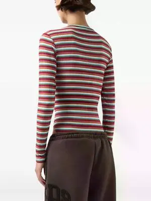 Gcds Striped Ribbed-knit Bodysuit
