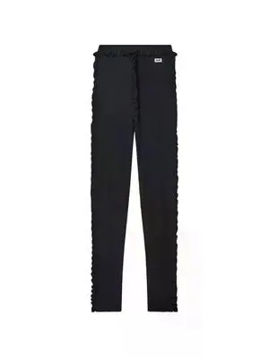 Gcds Medusa Ruffle-trim Knitted Leggings - Black