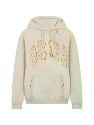 Gcds Laser-cut Logo Hoodie - Neutrals