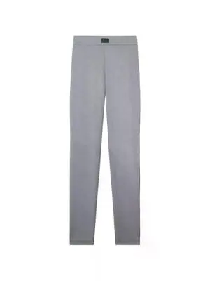 Gcds Logo-patch Contrast-trim Leggings - Grey