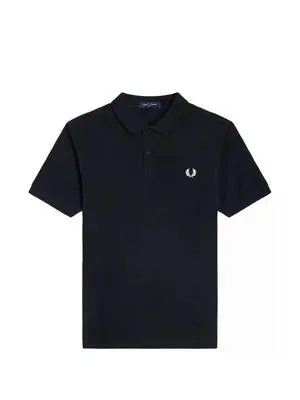 Fred Perry Logo-embroidered Cotton Polo Shirt - Blue