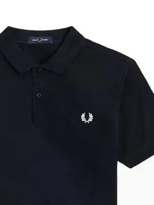 Fred Perry Logo-embroidered Cotton Polo Shirt - Blue