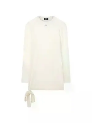Gcds Webnet Knitted Mini Dress - Neutrals