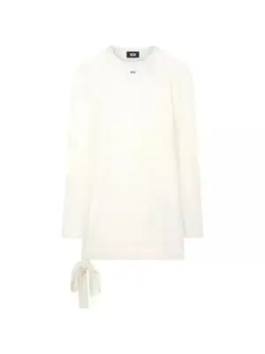 Gcds Webnet Knitted Mini Dress - Neutrals