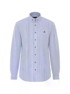 VIVIENNE WESTWOOD Stripe-print Button-down Shirt - Blue