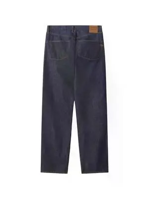 Maison Kitsuné Contrast-stitched Logo-patch Loose-fit Jeans