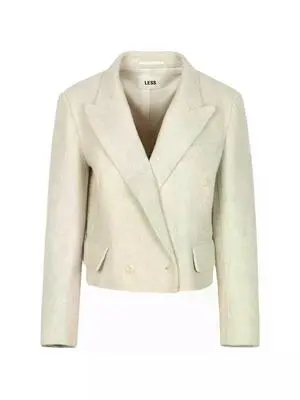 LESS Double-breasted Cropped Jacket - Neutrals