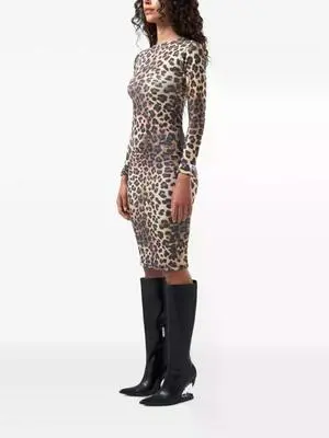 Gcds Leopard-print Midi Dress