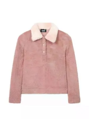 Gcds Faux-fur Polo Shirt - Pink