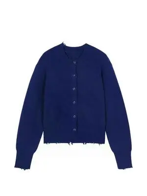 JNBY Distressed-effect Cropped Cardigan - Blue