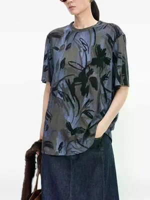 JNBY Rose-print T-shirt - Grey