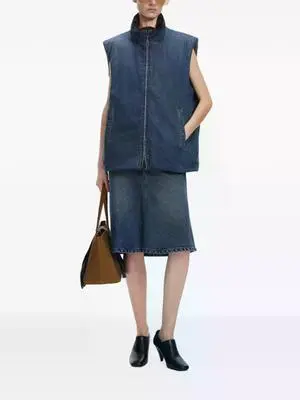 JNBY Washed Padded Denim Gilet - Blue